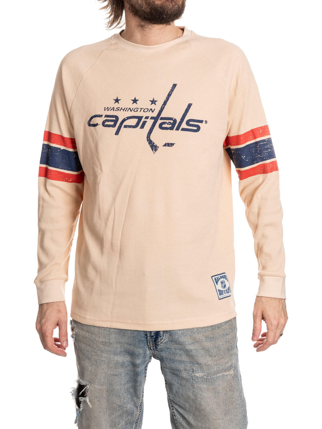 Official Licensed NHL Washington Capitals Long Sleeve Waffle Crewneck ...